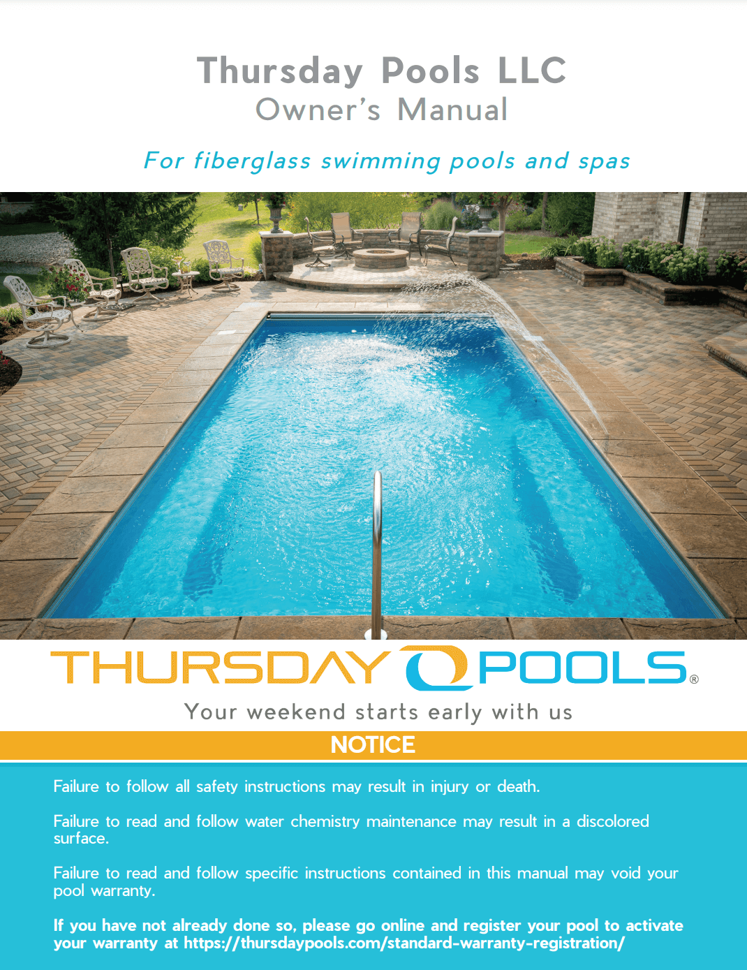 Owner S Manual Thursday Pools