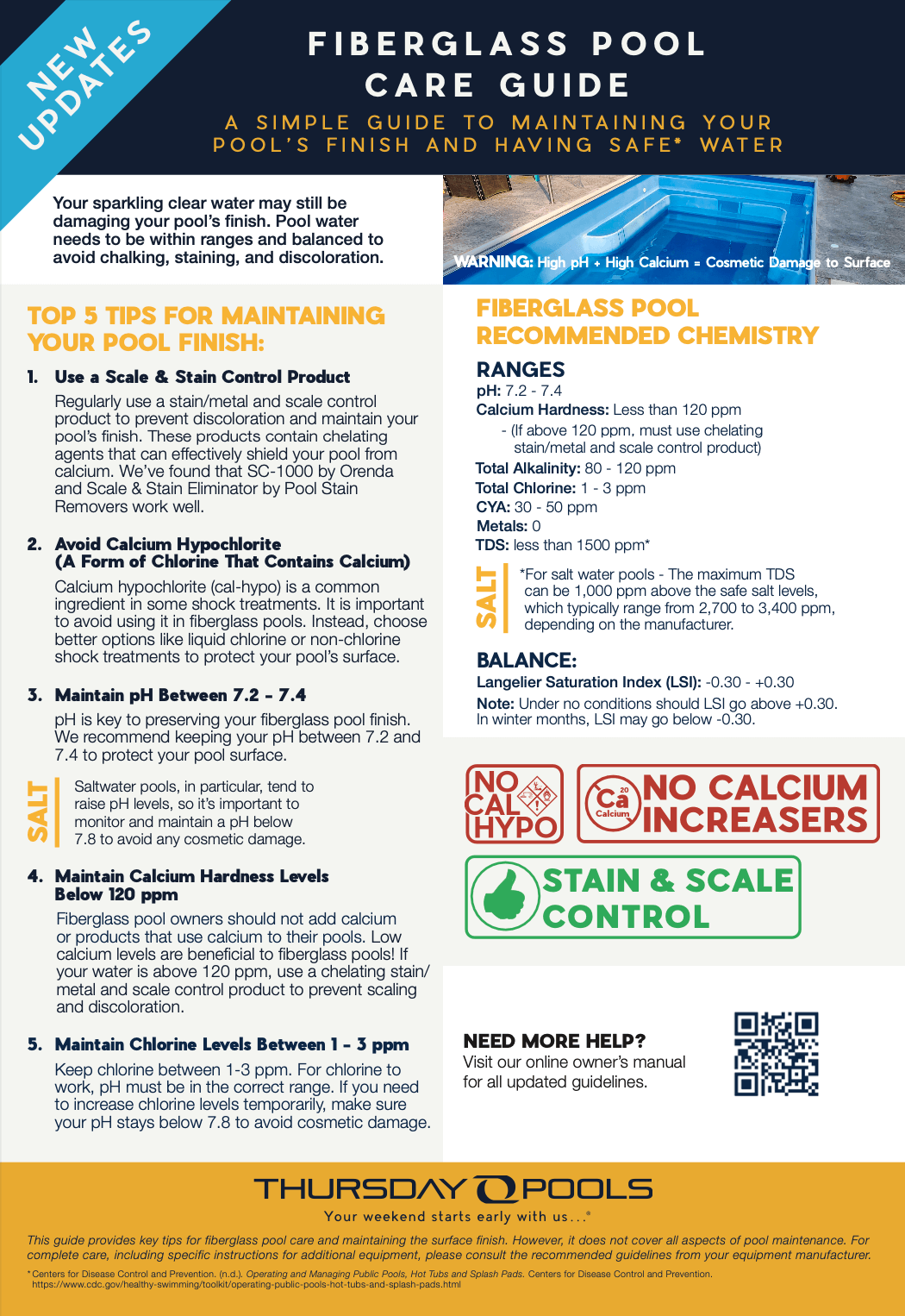 Fiberglass Pool Care Guide - Thursday Pools